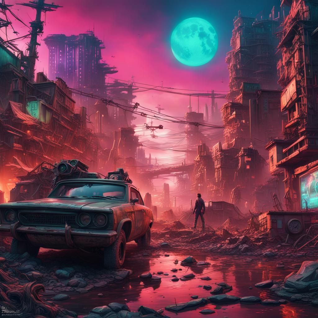 Post-apocalyptic world - AI Generated Artwork - NightCafe Creator