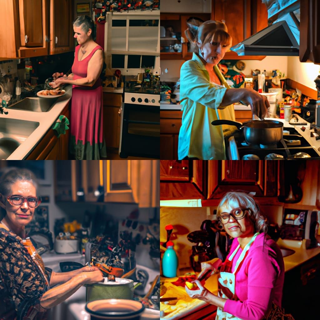 Momma in the kitchen - AI Generated Artwork - NightCafe Creator