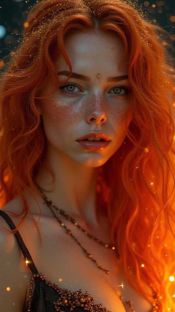 Celestial Muse Portrait in Hyper-Realistic Style - AI Art