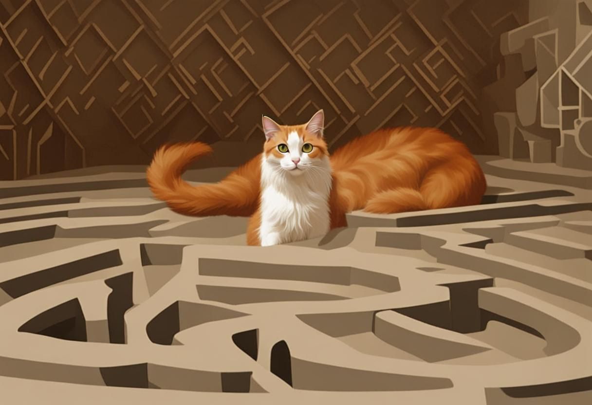Cat in labyrinth - AI Generated Artwork - NightCafe Creator