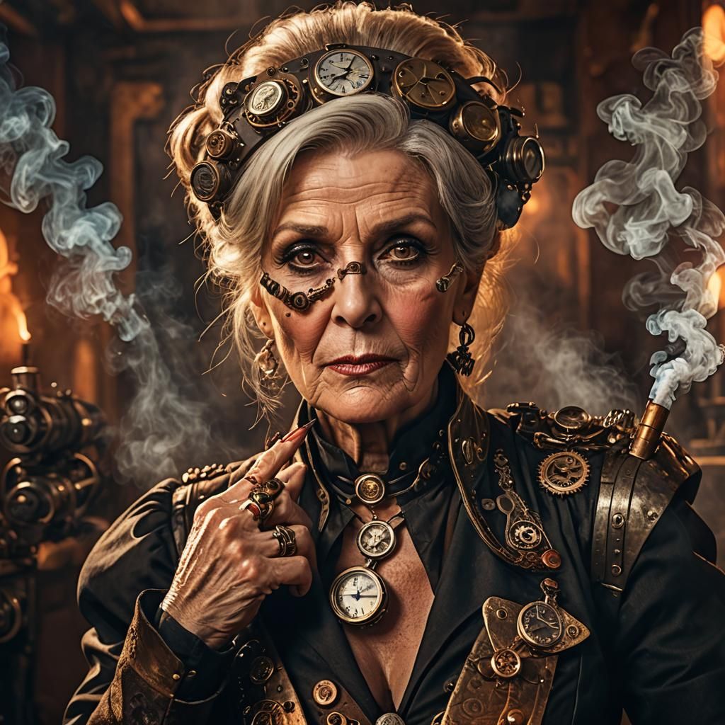 Smokin Granny 5 - AI Generated Artwork - NightCafe Creator