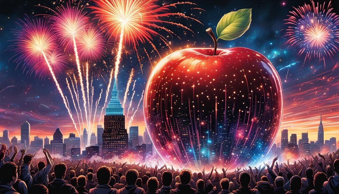 The Apple Drop (ball drop) - AI Generated Artwork - NightCafe Creator