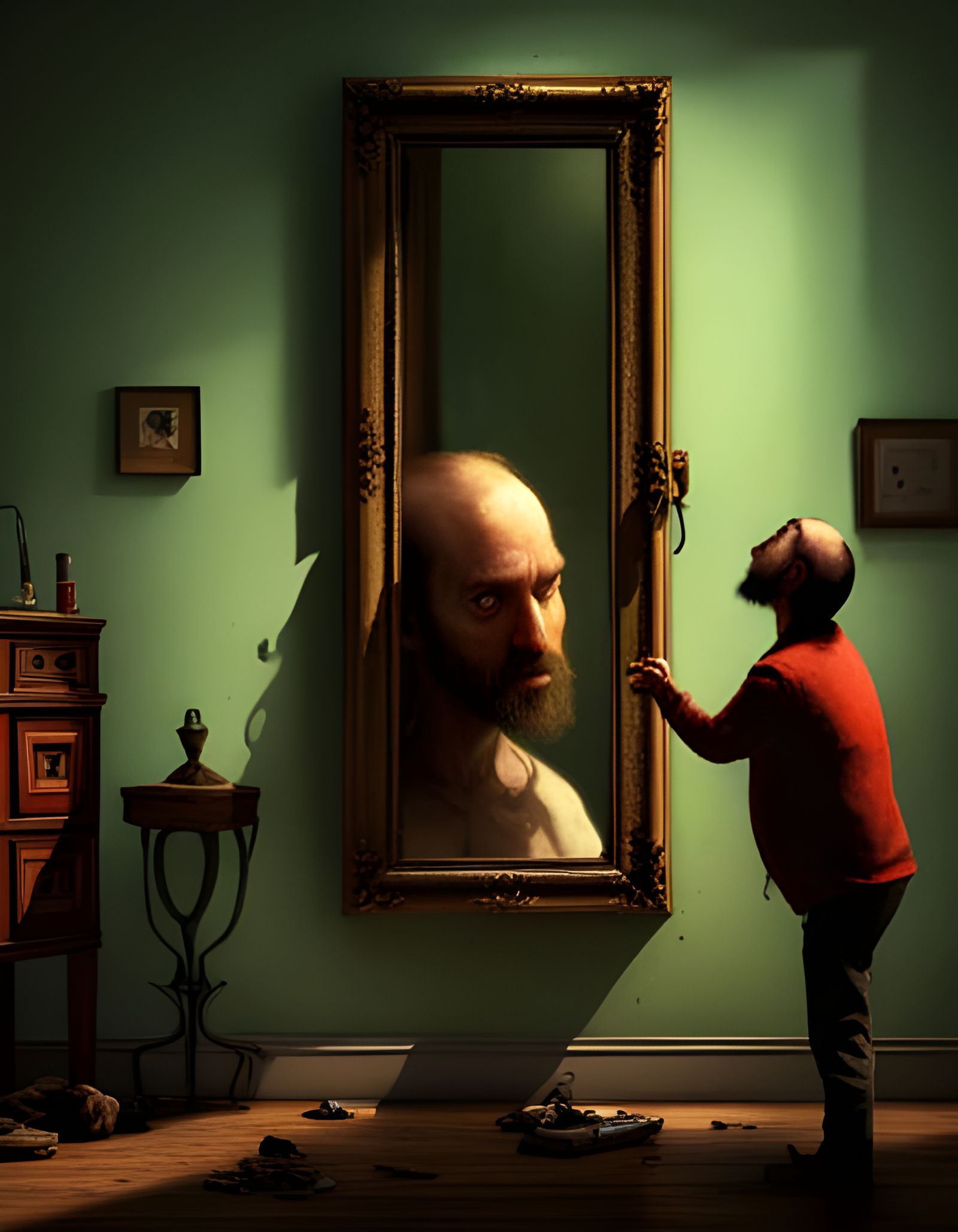 Scary mirror - AI Generated Artwork - NightCafe Creator