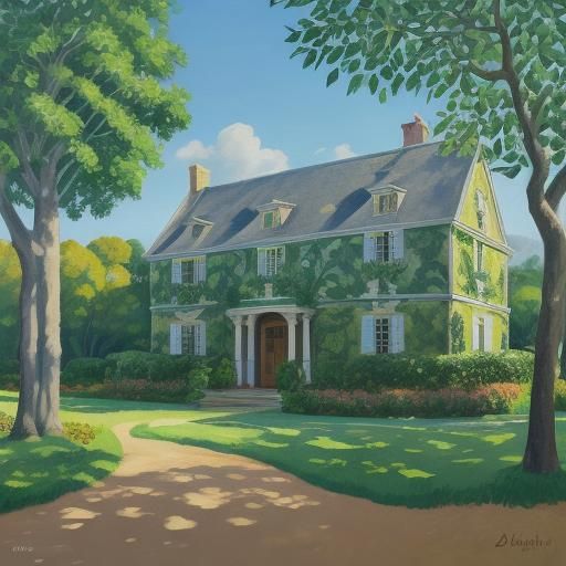 blue house colonial style - Colonial Blue House in a Vibrant...