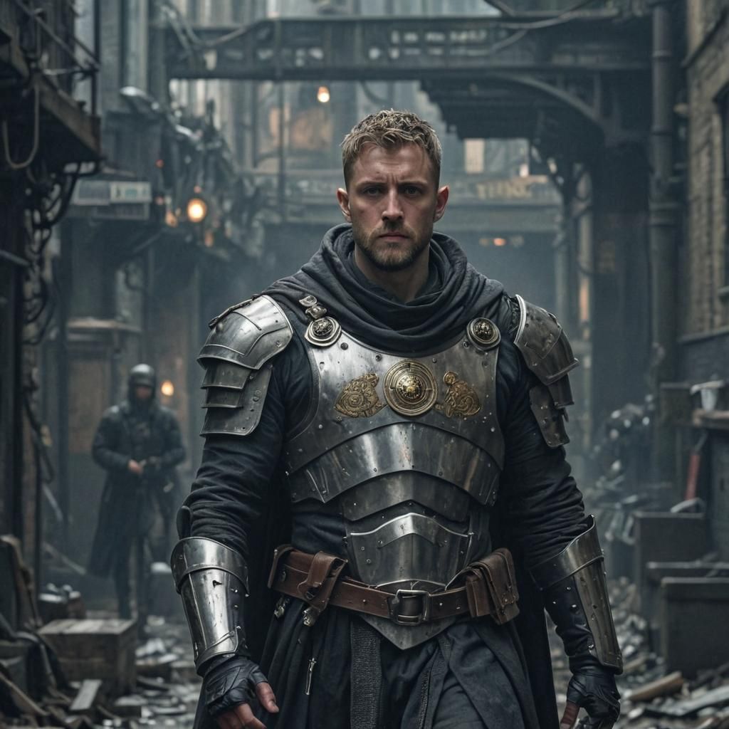 cyberpunk king arthur returning to future dystopia london - AI ...