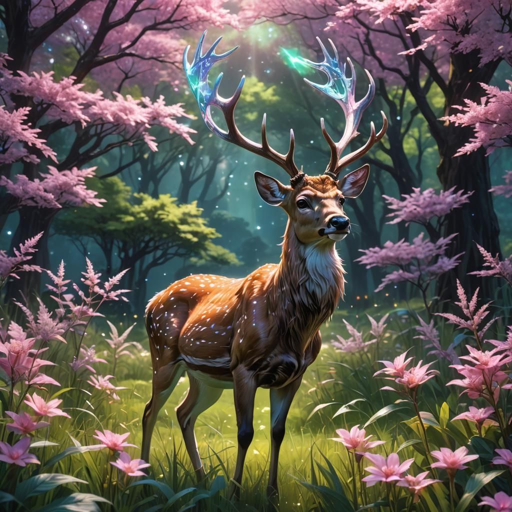 Magical deer. - AI Generated Artwork - NightCafe Creator