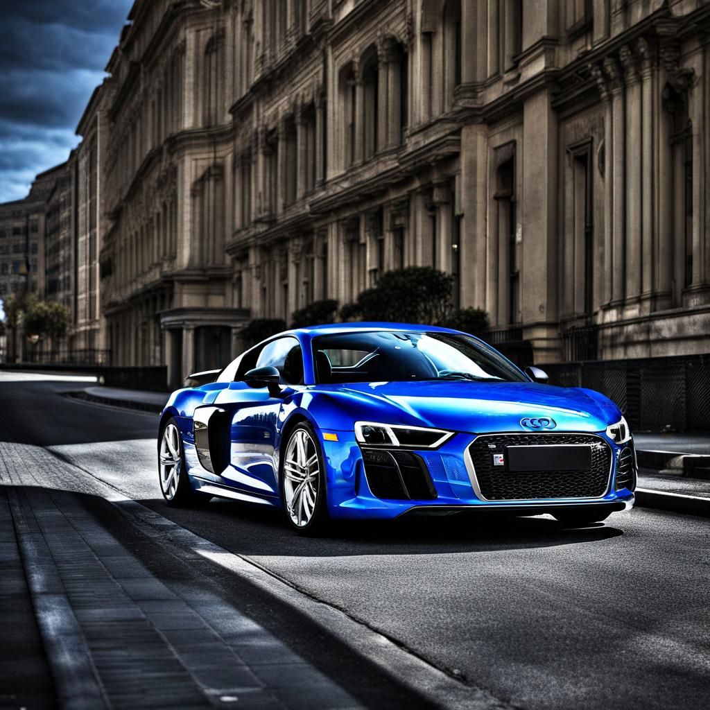 audi r8 blue - AI Generated Artwork - NightCafe Creator
