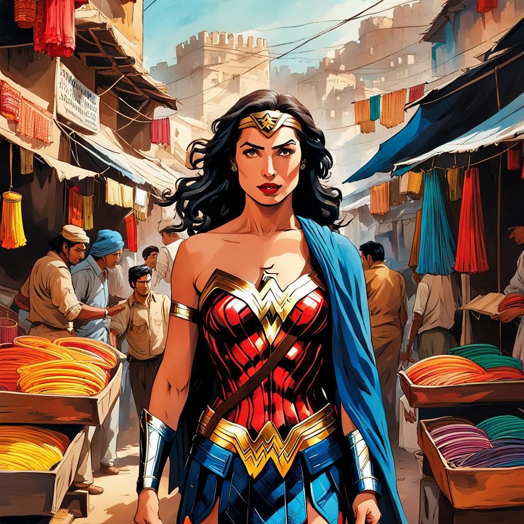 Wonder Woman in India - AI Generated Artwork - NightCafe Creator