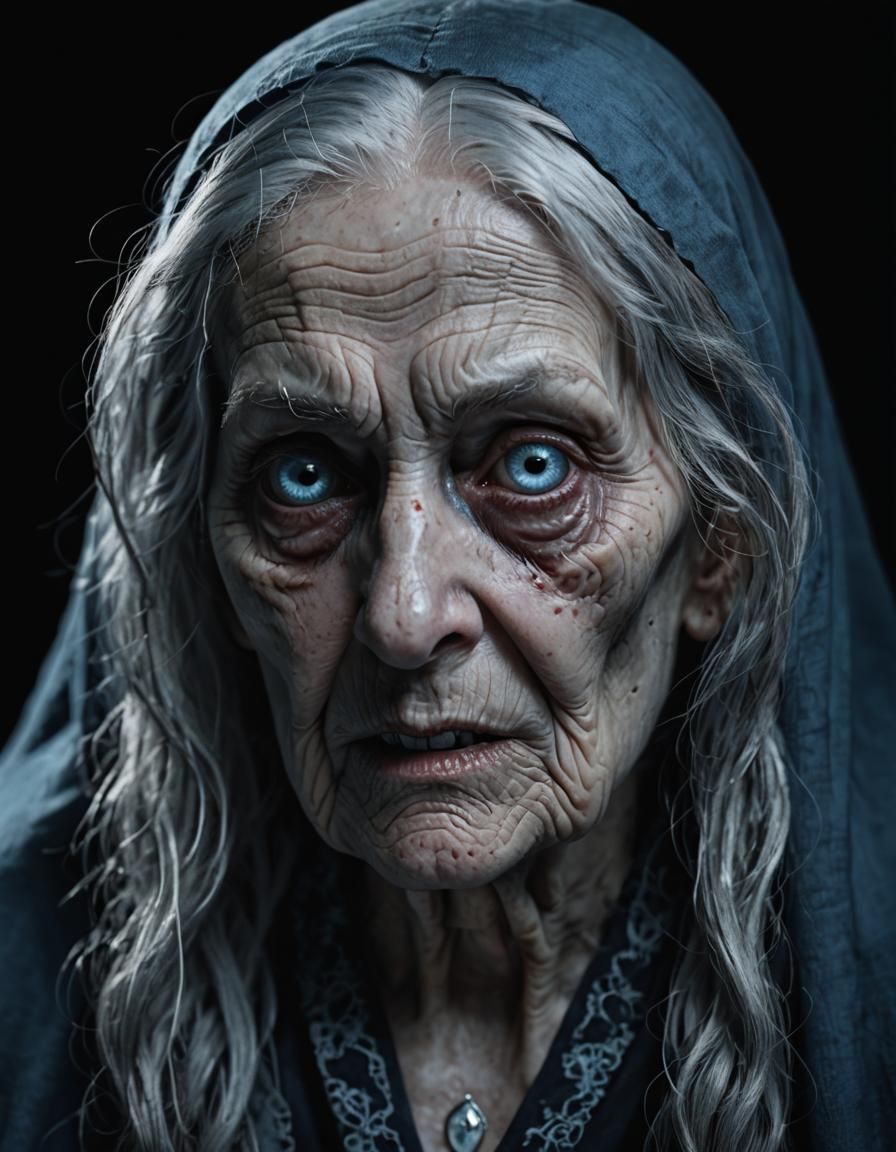 Creepy old lady ghost - AI Generated Artwork - NightCafe Creator