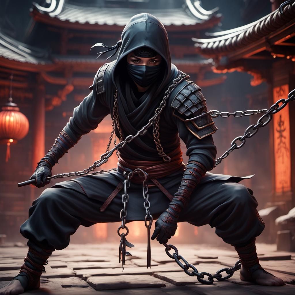 Chained Ninja - AI Generated Artwork - NightCafe Creator