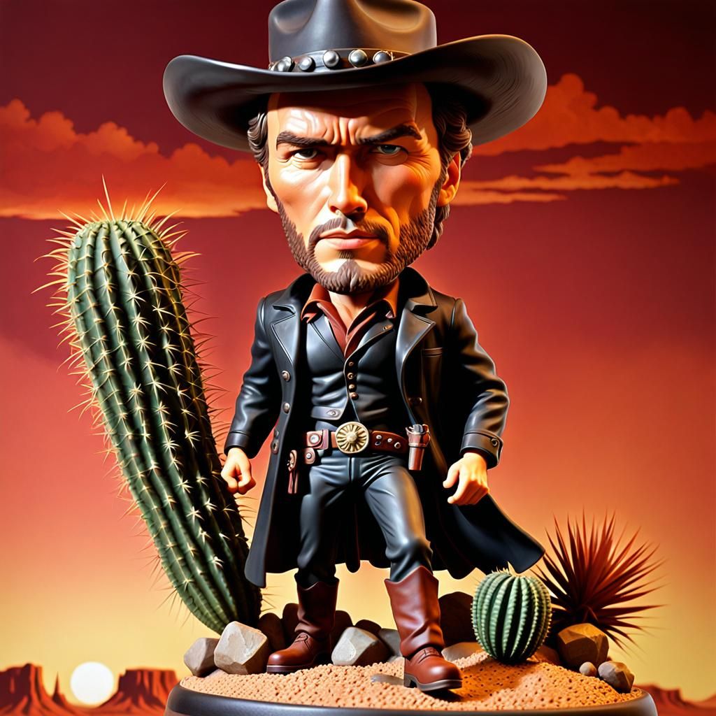 Clint Eastwood Western Bobblehead 🎬🏜️🐎 - AI Generated Artwork ...