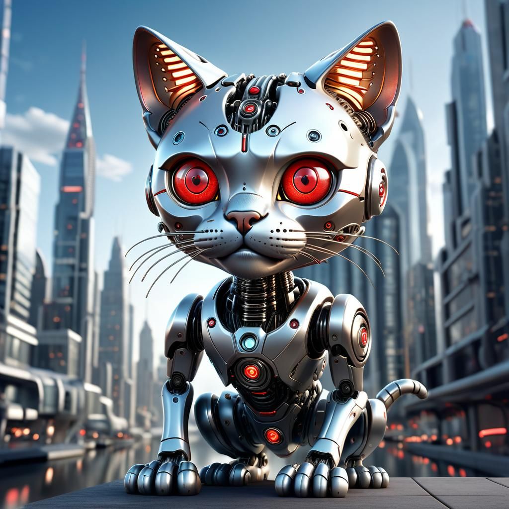 Cyborg Cat - AI Generated Artwork - NightCafe Creator