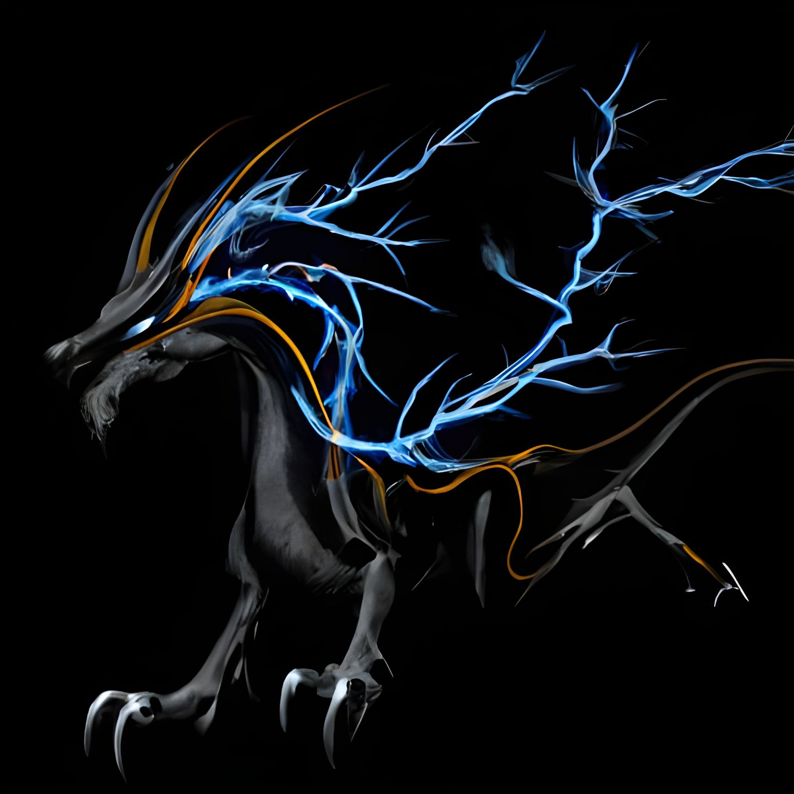A Fantasy Dragon made of Electricity. Lightning. - AI Generated Artwork ...