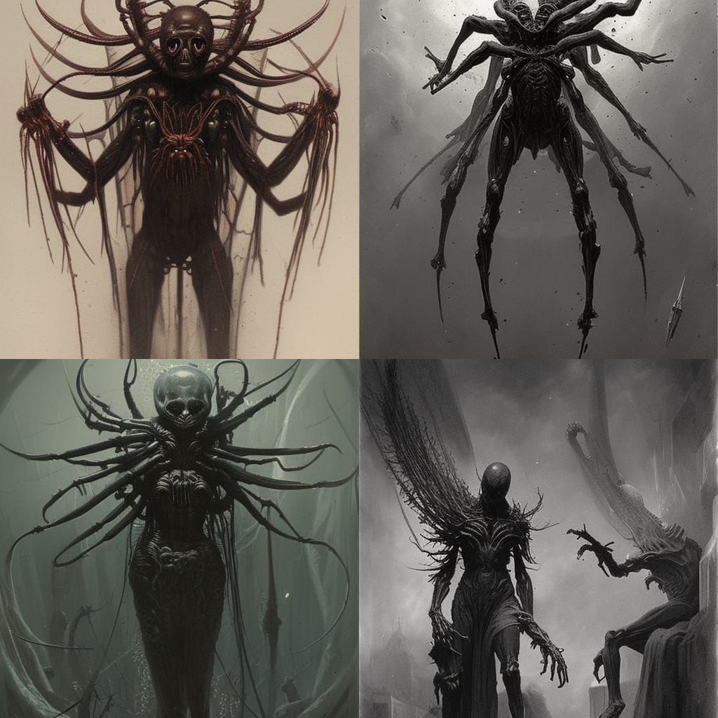 spider humanoid aliens with blades for arms - AI Generated Artwork ...
