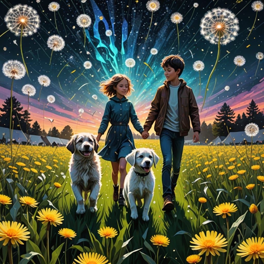 Spring is in the air. - Whimsical Dandelion Wonderland in Vi...