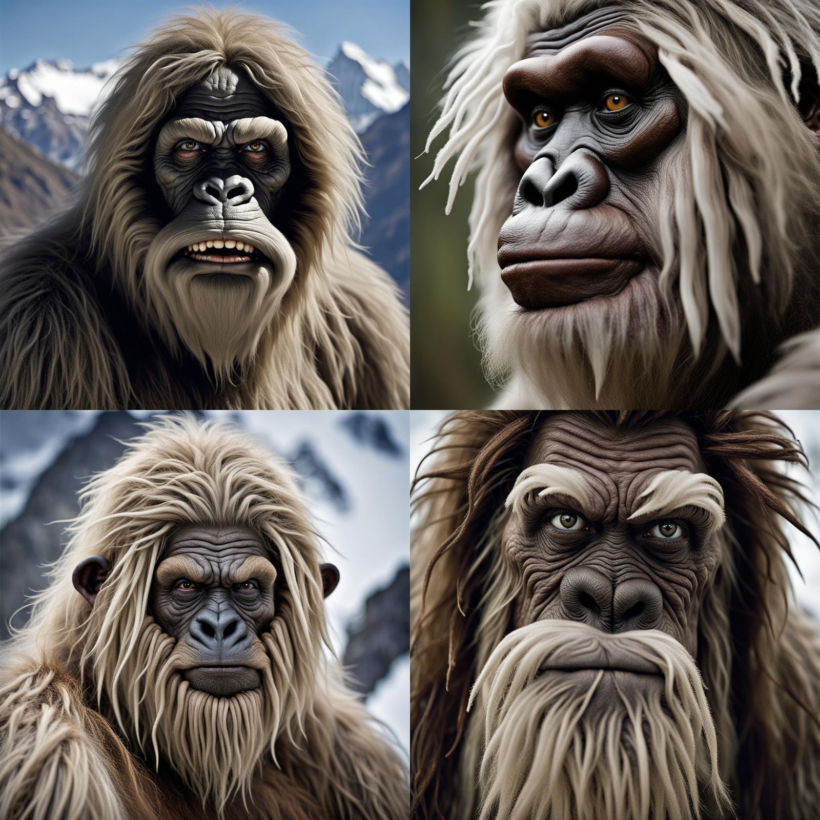 "The elusive gray and brown yeti, a massive and shaggy bipedal creature ...