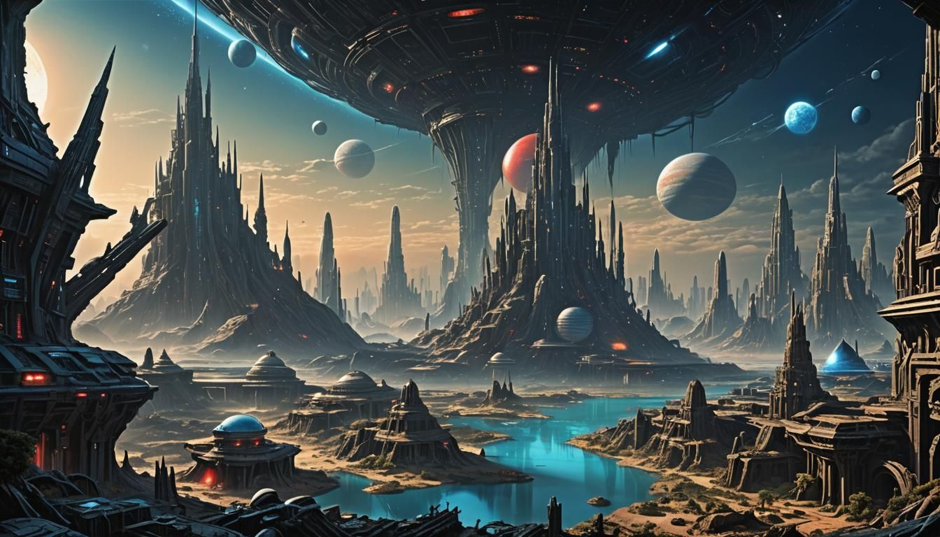 Alien Mega City - AI Generated Artwork - NightCafe Creator