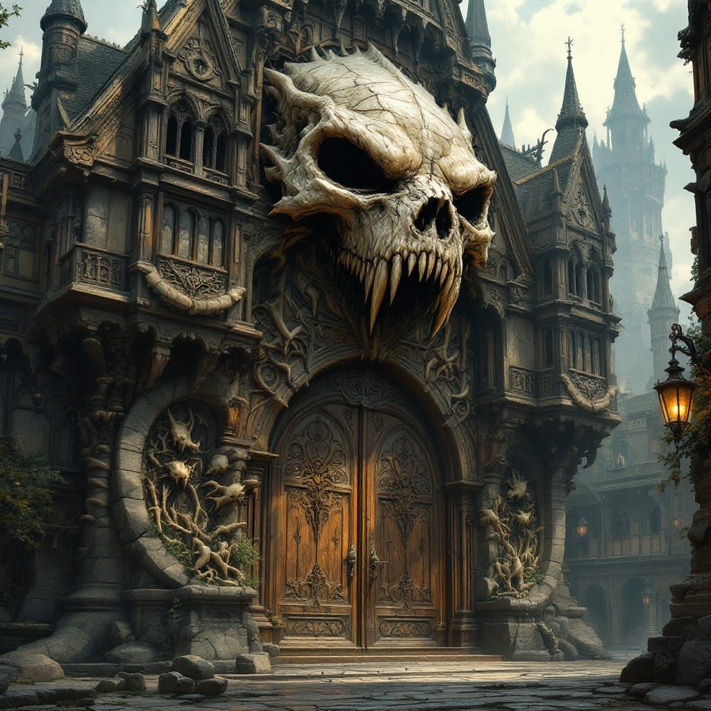 Gothic Guild Hall of the Beast Slayers - AI Art