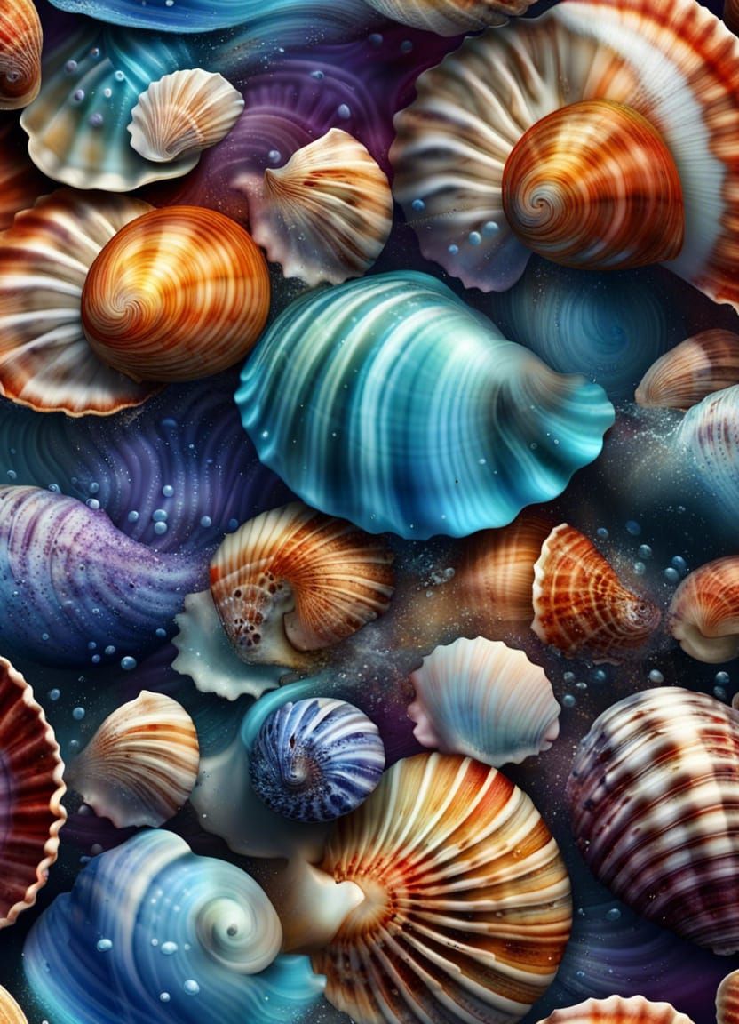 Colorfull Seashells - AI Generated Artwork - NightCafe Creator