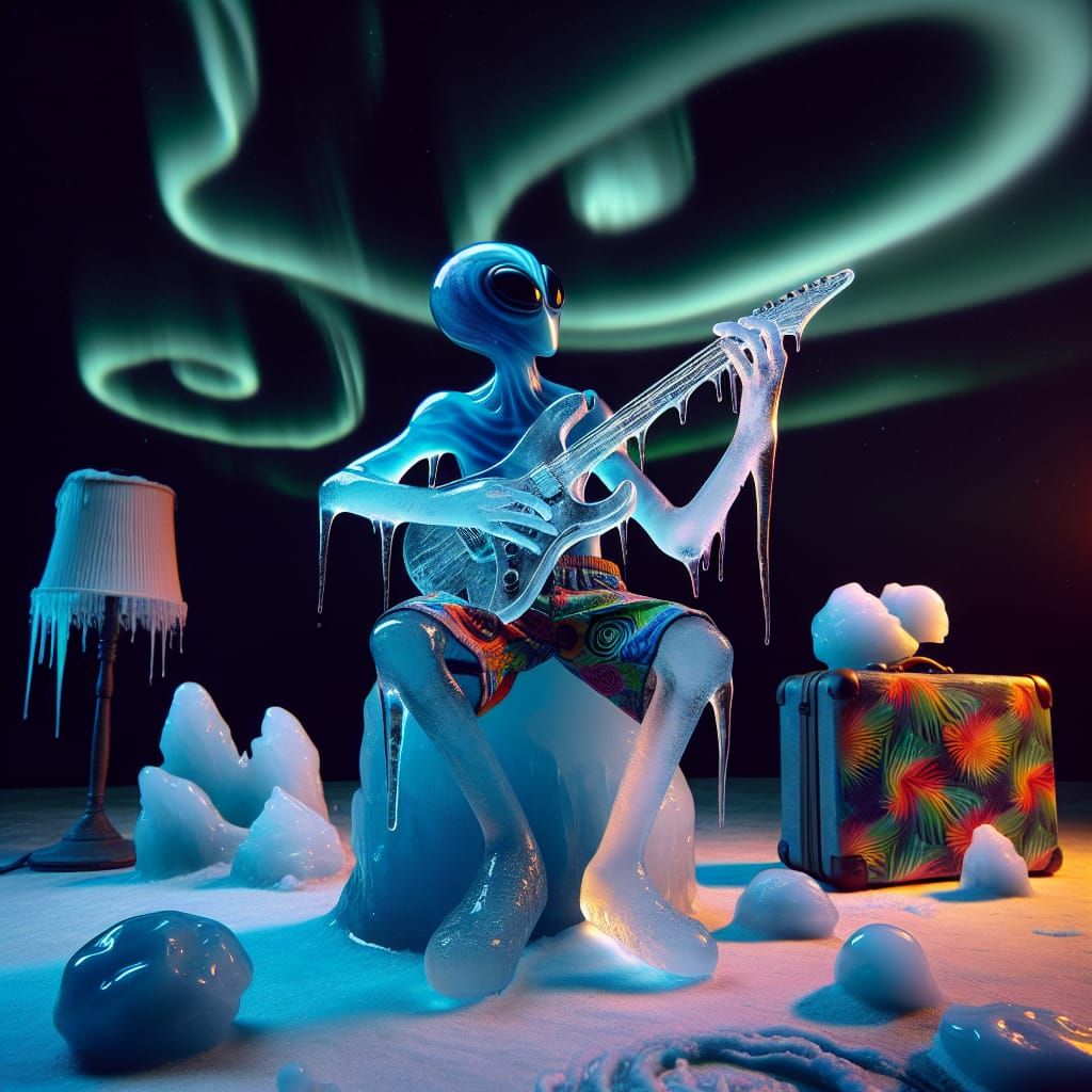 Alien guitarist - AI Generated Artwork - NightCafe Creator