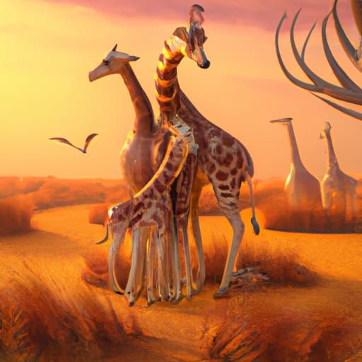 Giraffe family - AI Generated Artwork - NightCafe Creator