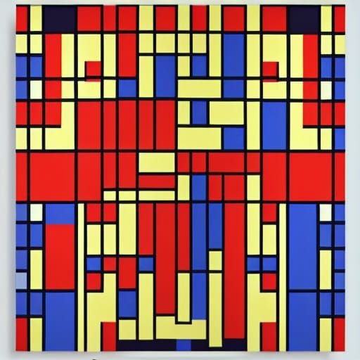 abstract and very complicated Mondrian design - AI Generated Artwork - NightCafe Creator