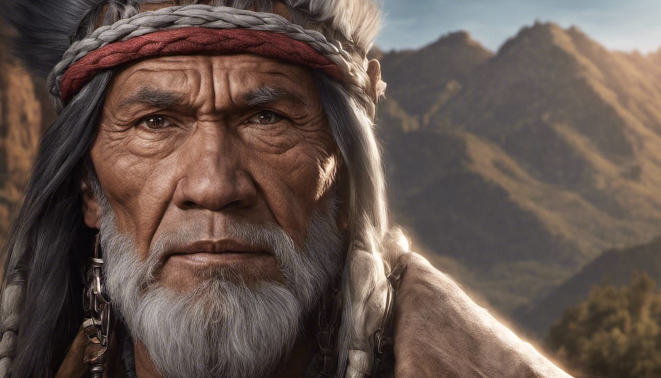 ultrarealistic, (native american old man ) portrait, cinematic lighting ...