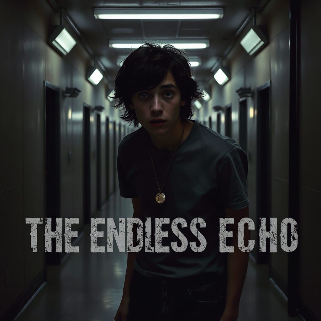 Surreal Young Man Trapped in Endless Corridors - AI Art