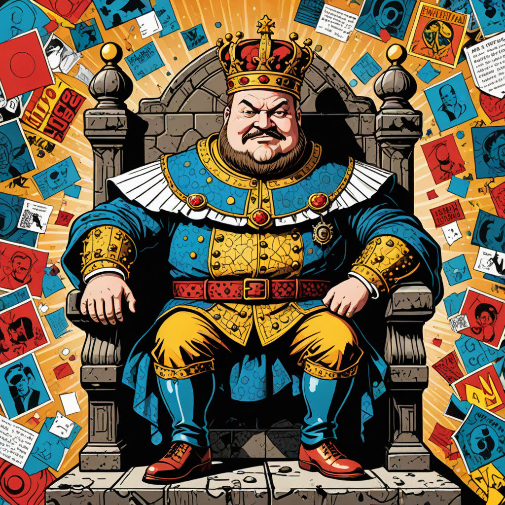 Humpty Dumpty as Henry VIII in Retro Comic Book St... - AI Art
