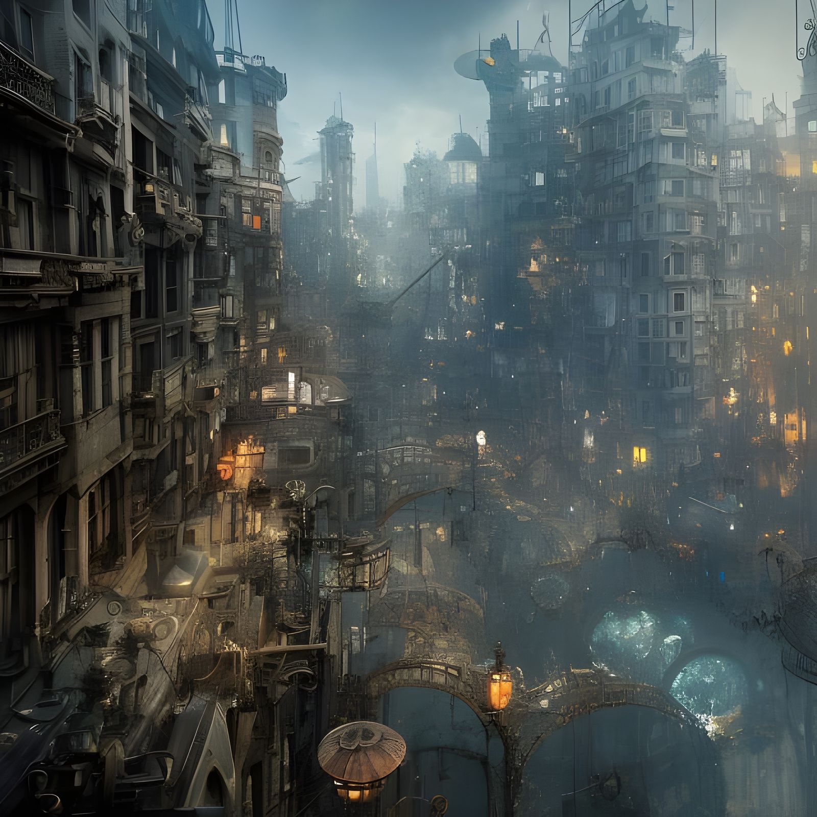 Steampunk City XXXV - AI Generated Artwork - NightCafe Creator
