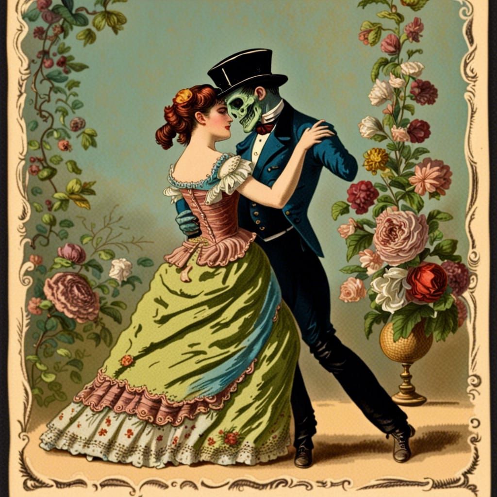 zombiepunk sleazecore romantic couple waltzing in 19th century ...