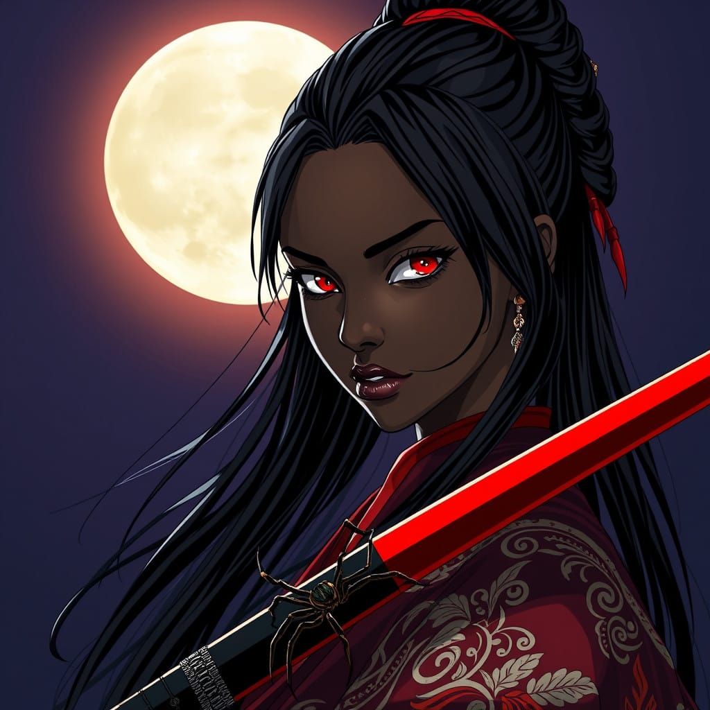 Majestic West African Samurai Woman in Cel-Shaded ... - AI Art