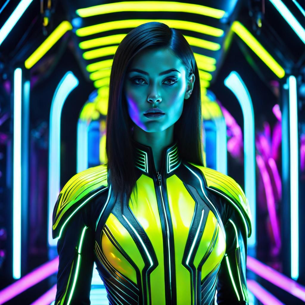 tron girl - 9 - AI Generated Artwork - NightCafe Creator