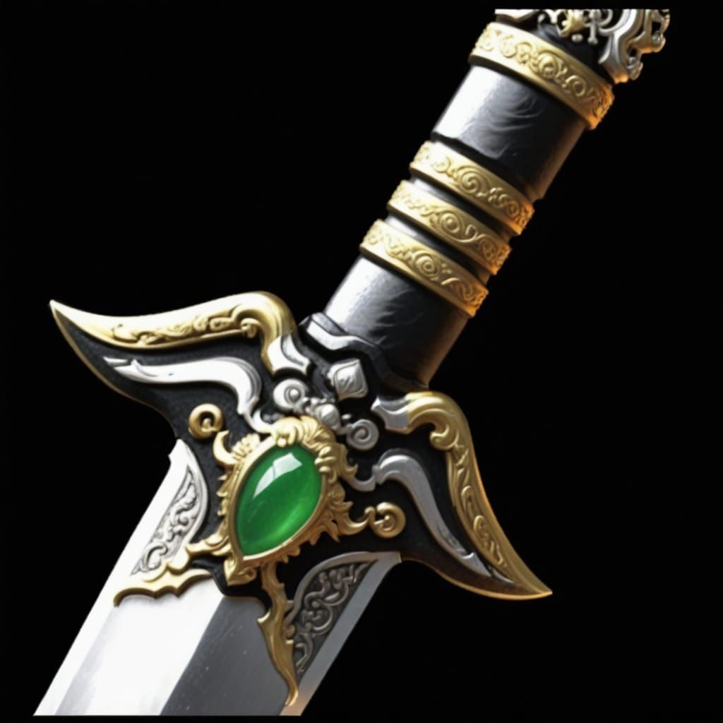 Refined Ancient Chinese Sword in 3D Render - AI Art