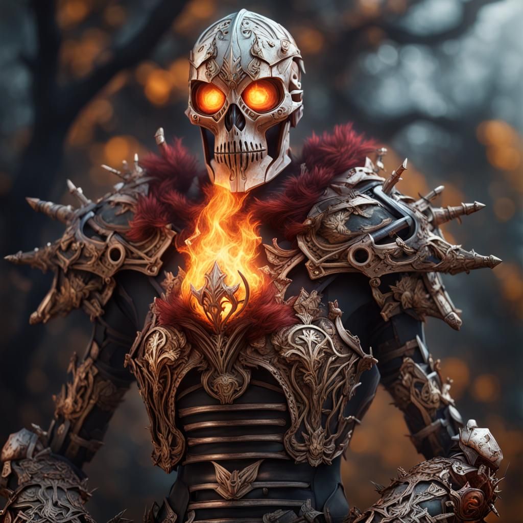 Pyro-mancer with open breast Dreamcaster Exo-Skeleton twig armor ...