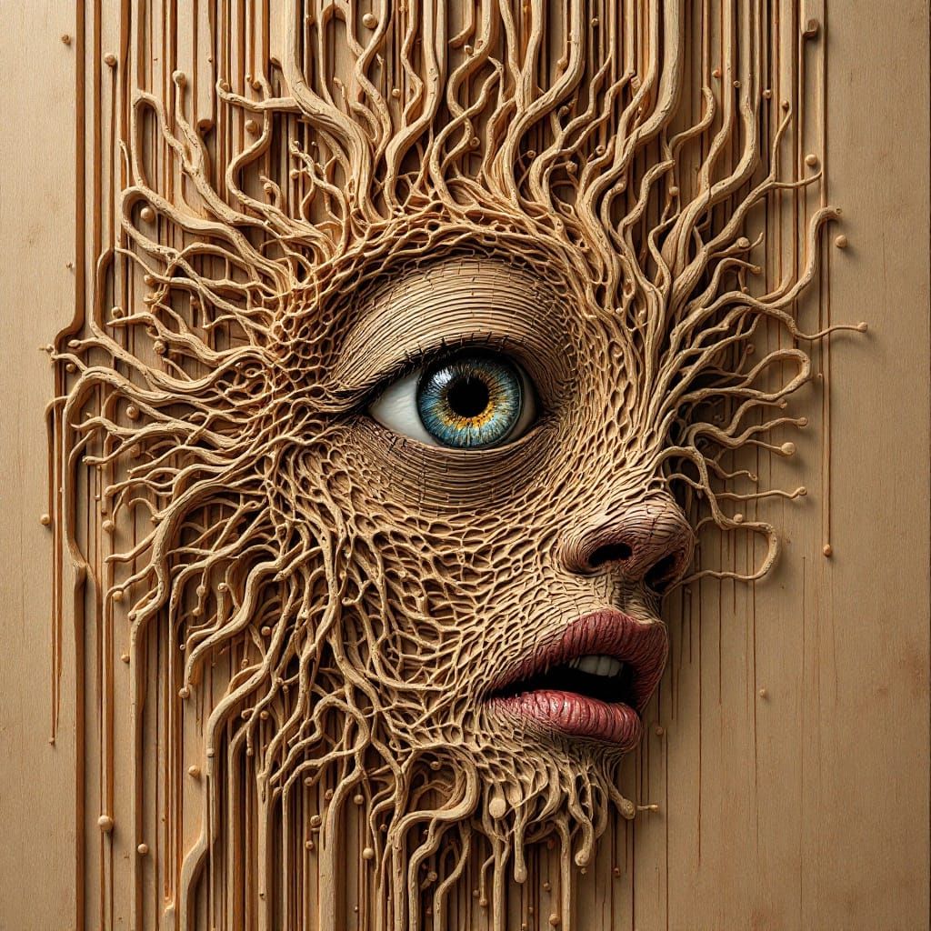 Folded Wood Embraces a Full-Body Living Entropic Algorithm