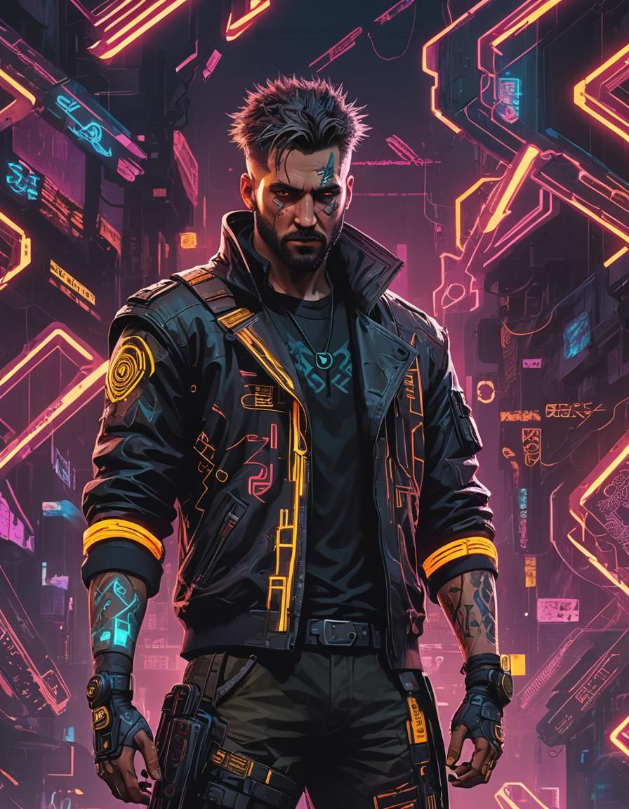Cyberpunk Guy - AI Generated Artwork - NightCafe Creator