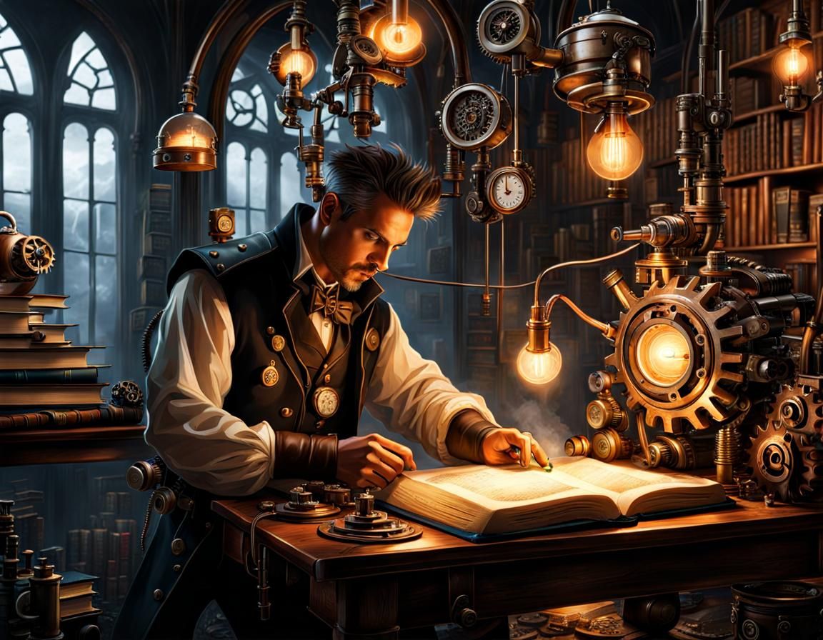 Insanely detailed Aetherpunk Fantasy subgenre blending Aether magic and ...