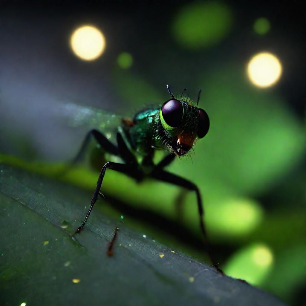 fireflies up close, night - AI Generated Artwork - NightCafe Creator