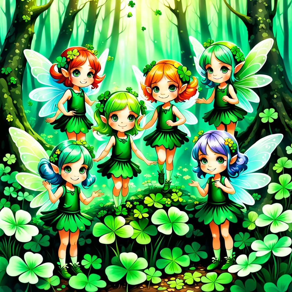 cute little fairies with all different color hair and style living in a ...