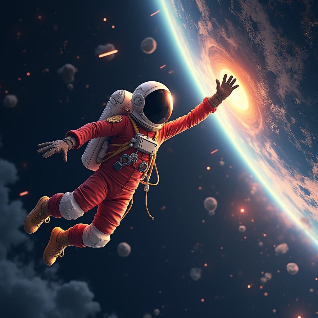 Epic Astronaut Luffy Stretches for Earth as Comet ... - AI Art