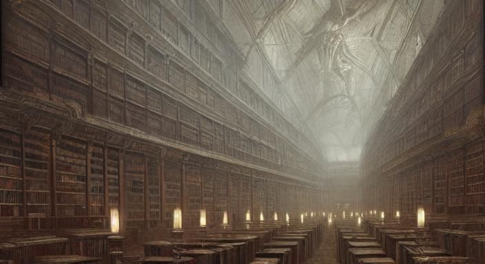 Arkham University Library (main hall) - AI Generated Artwork ...
