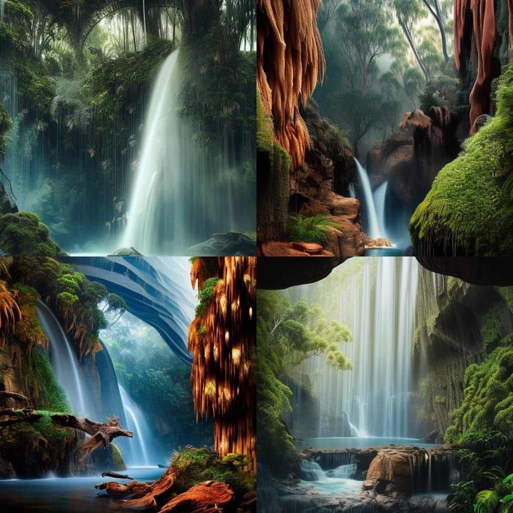 Australia environment waterfall inside palm of hand Epic cinematic ...