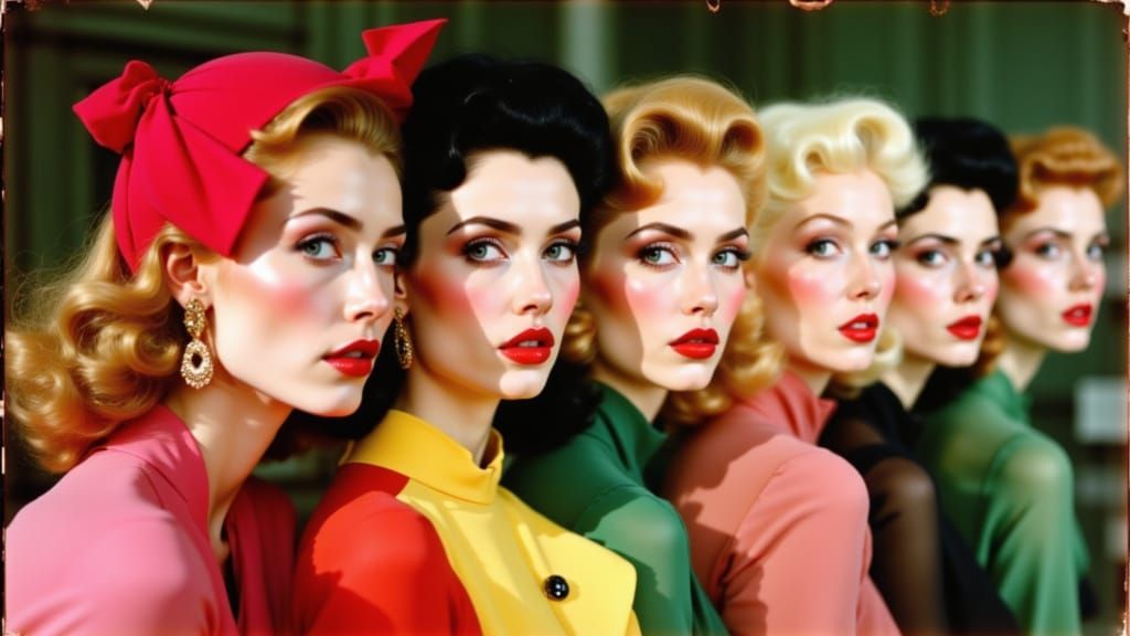 Six striking supermodels. Each face exudes vintage star power...