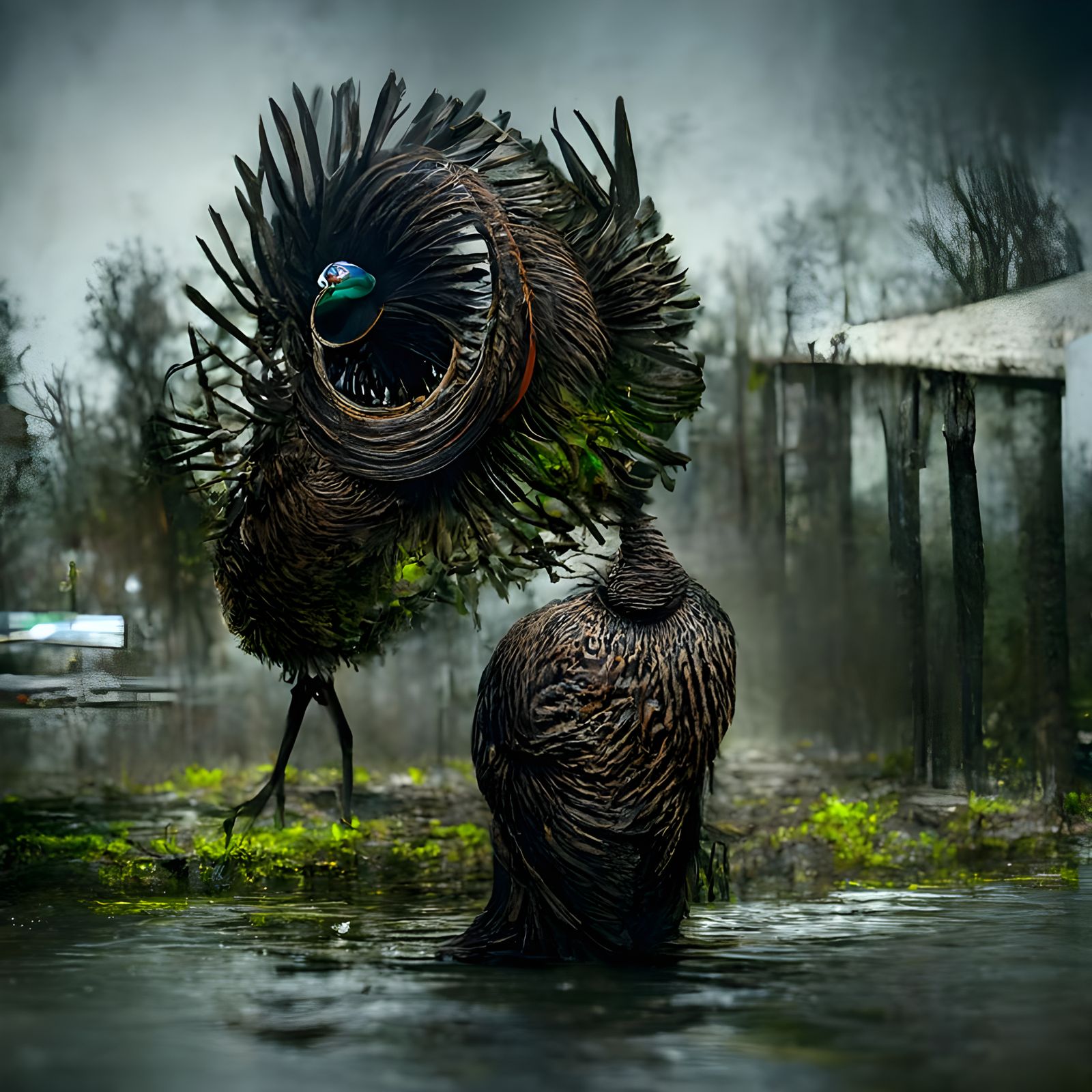 Mutant Woodcock Peacock by Anton Semenov and Ted Gore - AI Generated ...