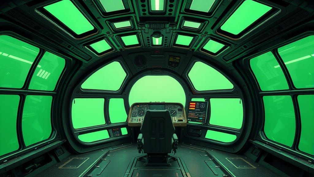 Steampunk Flying Saucer Interior in Deep Fantasy C... - AI Art