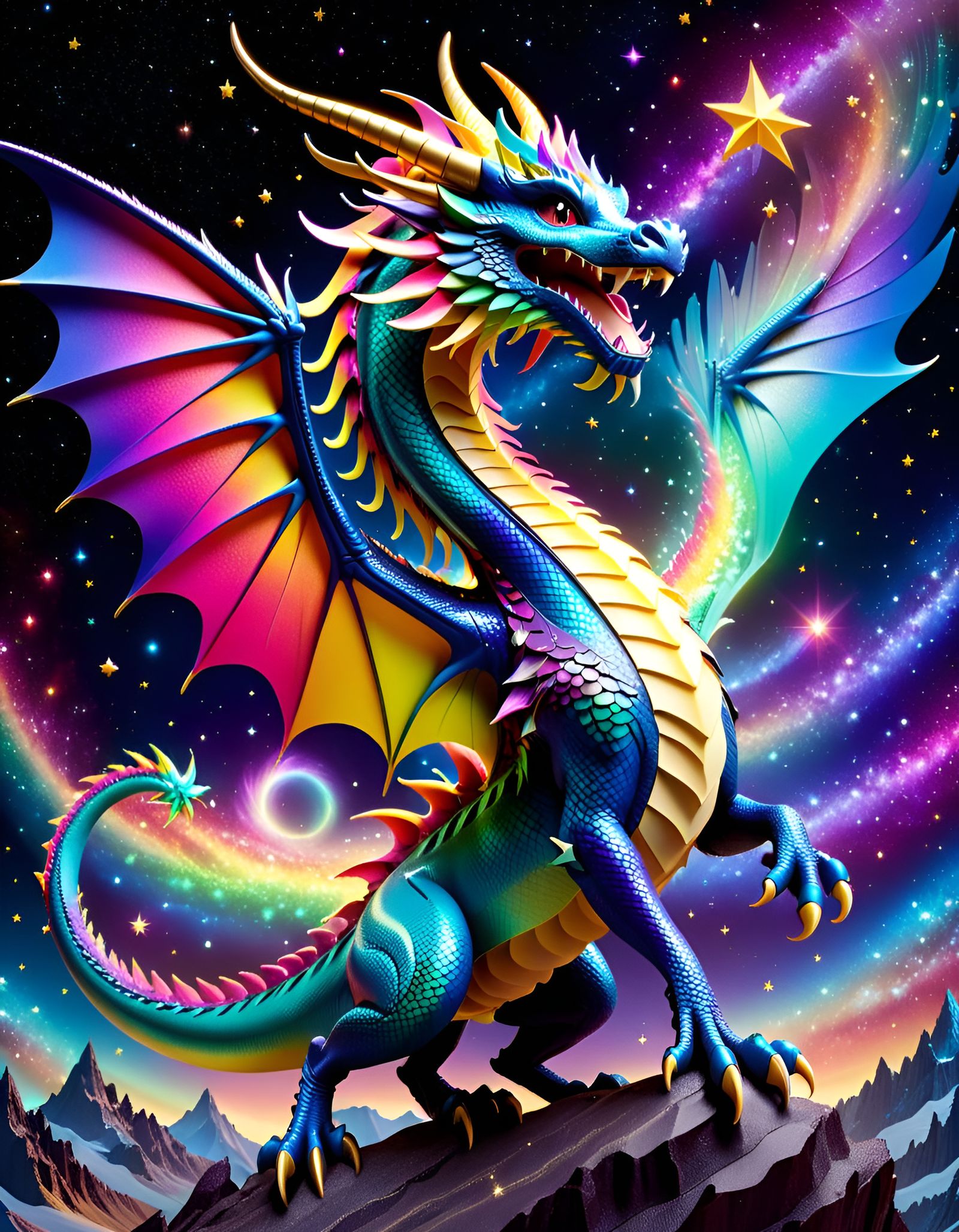 Galactic Dragon - AI Generated Artwork - NightCafe Creator