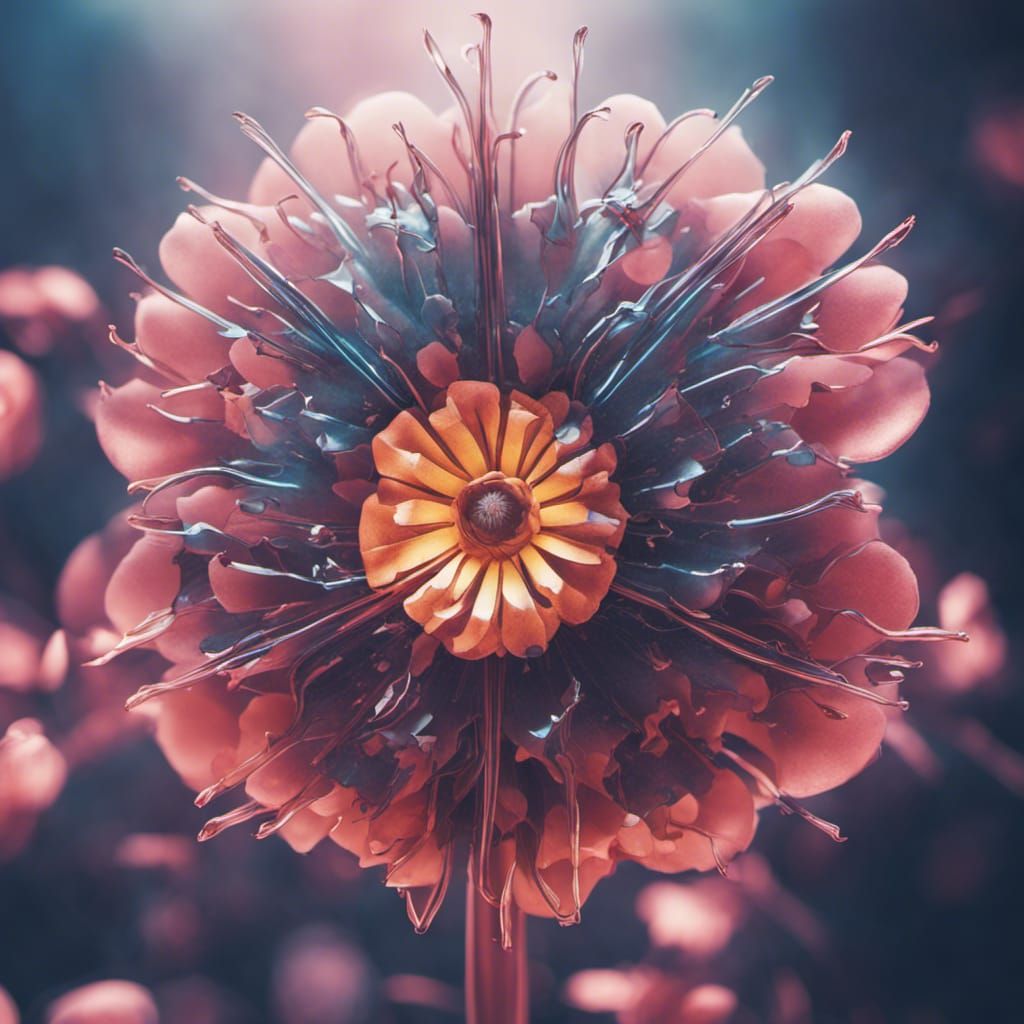Cybernetic flower - AI Generated Artwork - NightCafe Creator