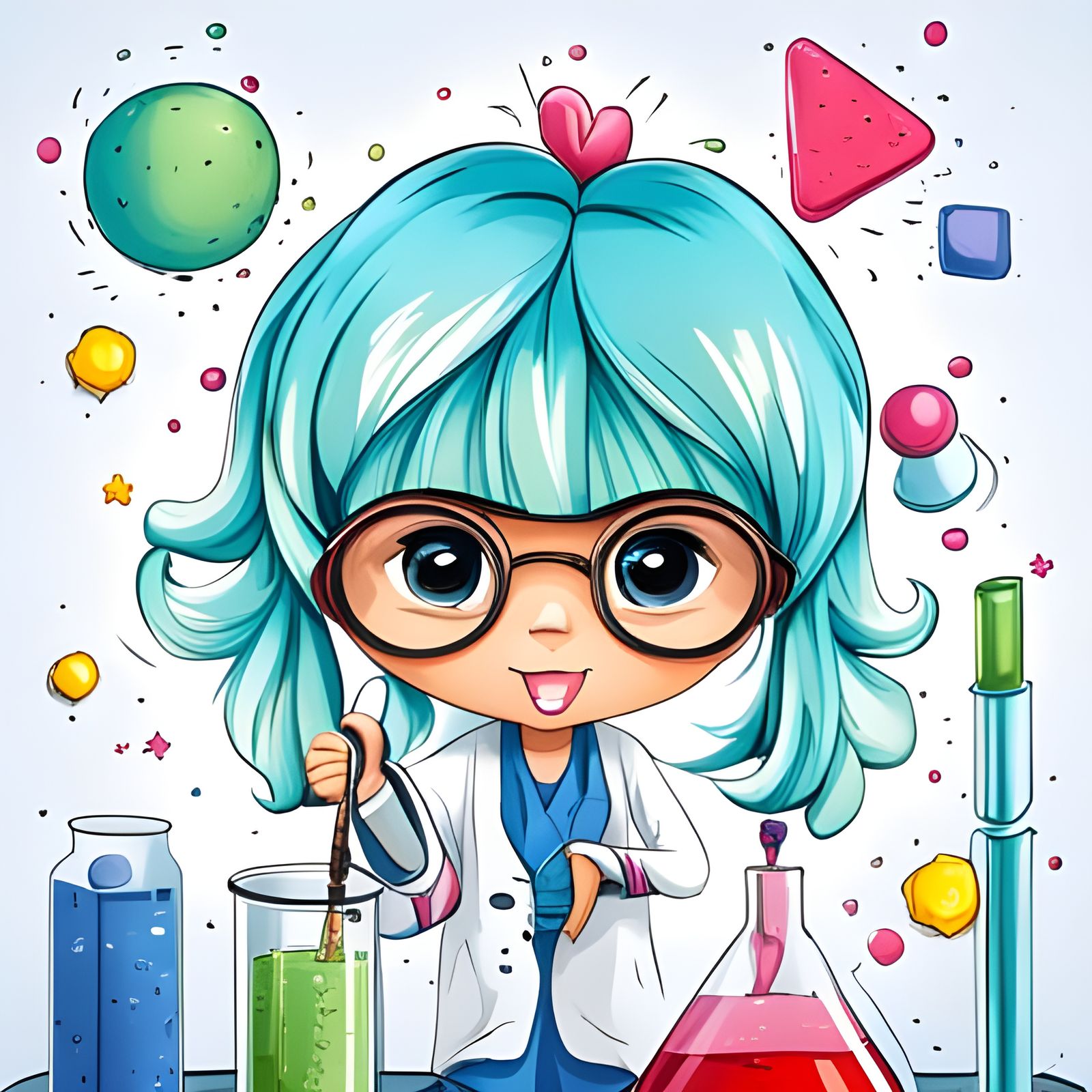 Chibi Science Girl III - AI Generated Artwork - NightCafe Creator