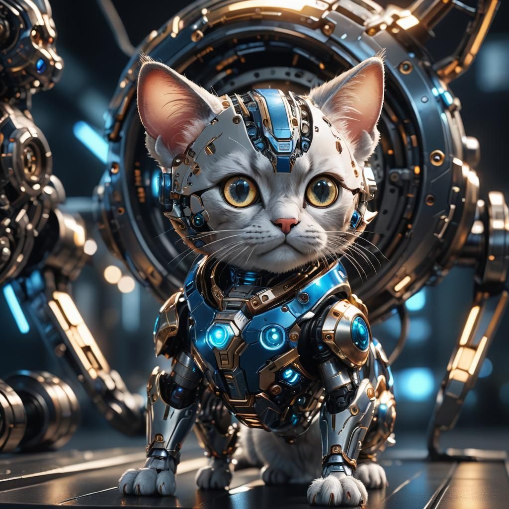 Cyborg Cat - AI Generated Artwork - NightCafe Creator